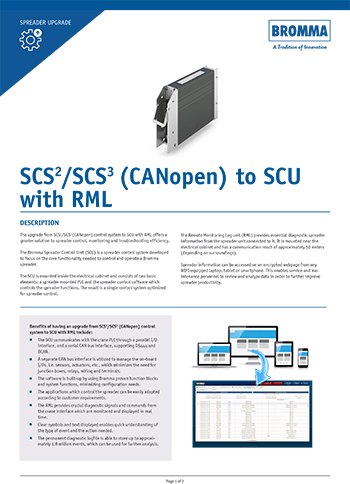 Upgrade – SCS2/SCS3 (CANopen) to SCU with RML - Bromma